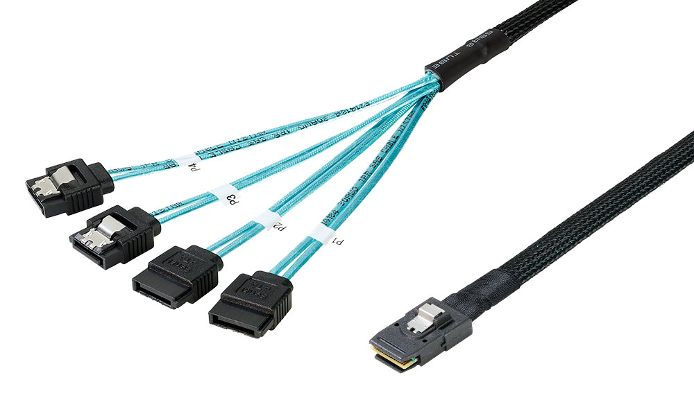 Mini SAS To 4x SATA Cable - 50cm